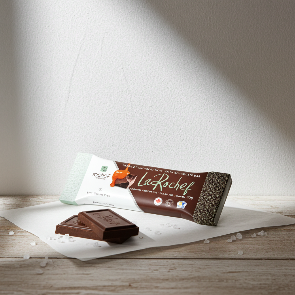 Barre de chocolat noir et caramel doux salé La Rochef | Shop moi ça